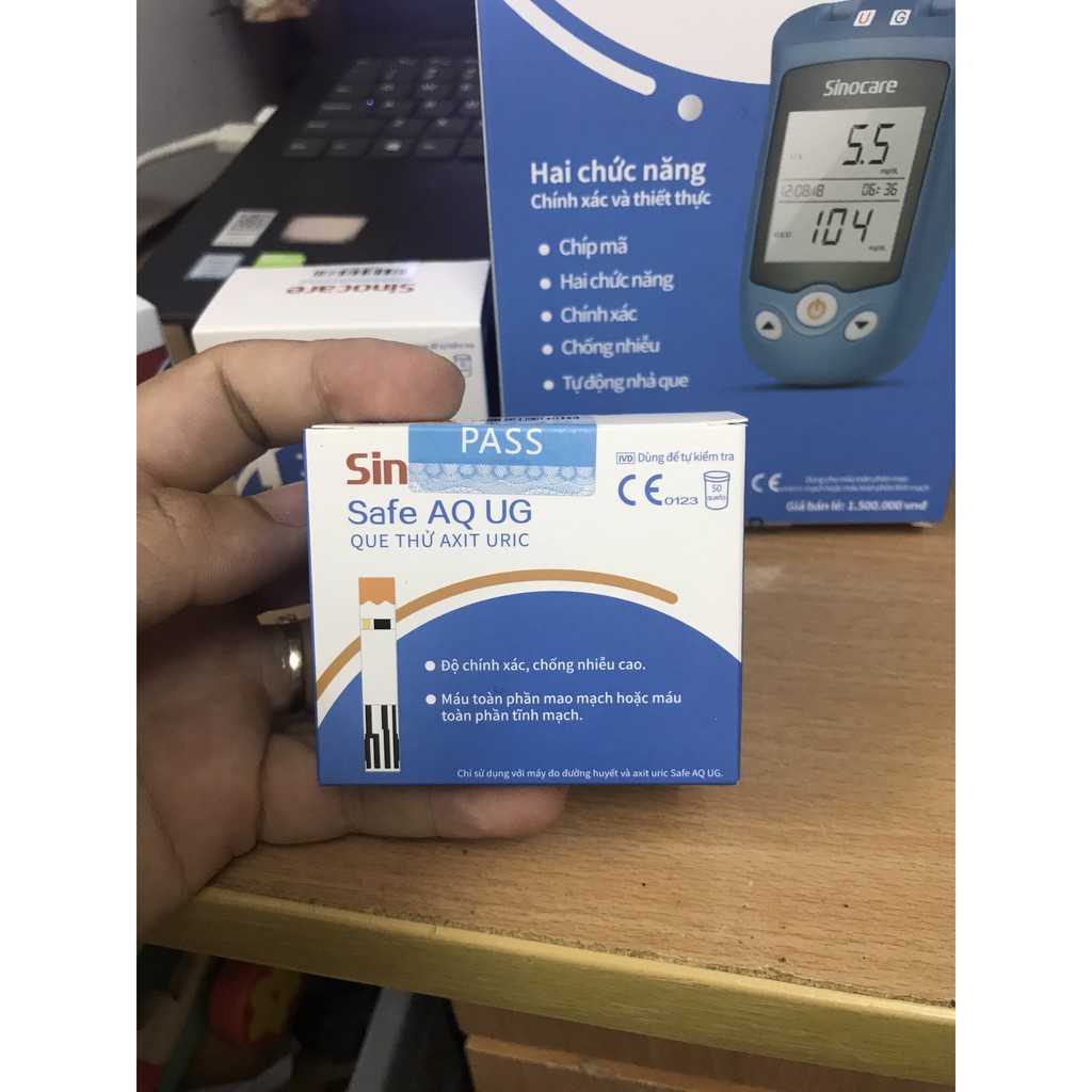 Máy Đo Đường Huyết + Axit Uric ( gút - Gout ): Sinocare Safe AQ UG (Đức) - bảo hành trọn đời ...