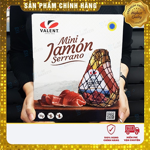 [Nhập khẩu chính ngạch] Thịt heo muối Jamon Serrano Mini Valent 1kg ...