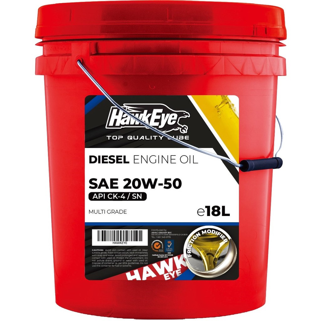 DIESEL ENGINE OIL SAE 20W-50 API CK-4 (DẦU ĐỘNG CƠ DIESEL) 18L | Shopee ...