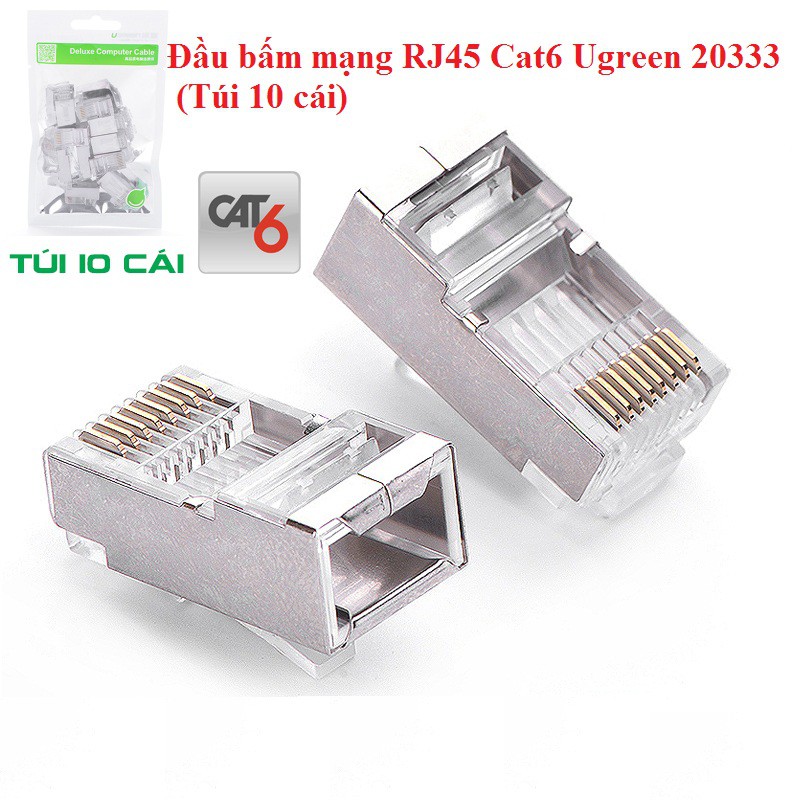 Đầu bấm mạng RJ45 Cat6 Ugreen 20333 (Túi 10 cái) | Shopee Việt Nam