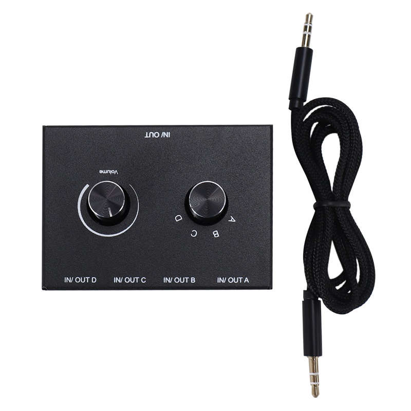 4 Port Audio Switch, 3.5mm Audio Switcher, Stereo AUX Audio Selector ...