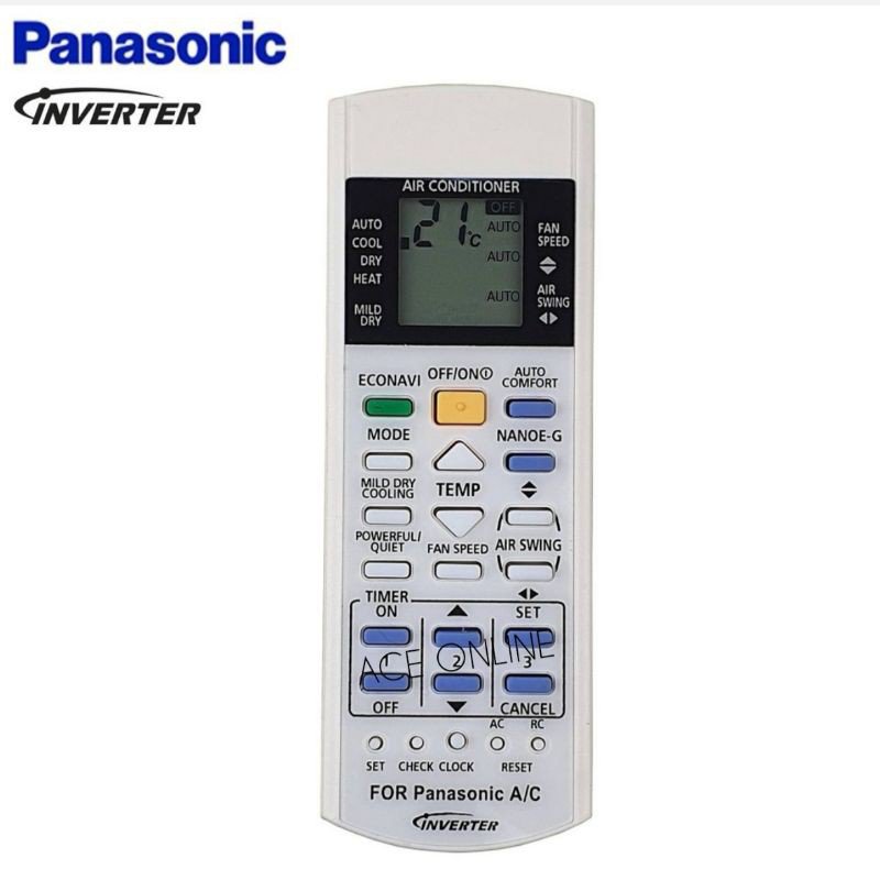 Điều Khiển Từ Xa Của Máy Lạnh PANASONIC A75C3300,2988,2989,2078,2821 ...