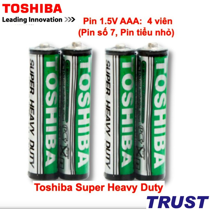 Pin tiểu AAA Toshiba 4 viên 1.5v chính hãng (pin số 7, pin tiểu nhỏ ...