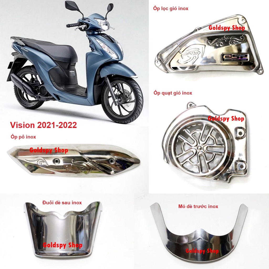 Ốp inox trang trí Honda Vision 2024 - 2021 - 2022 - 2023 | Shopee Việt Nam