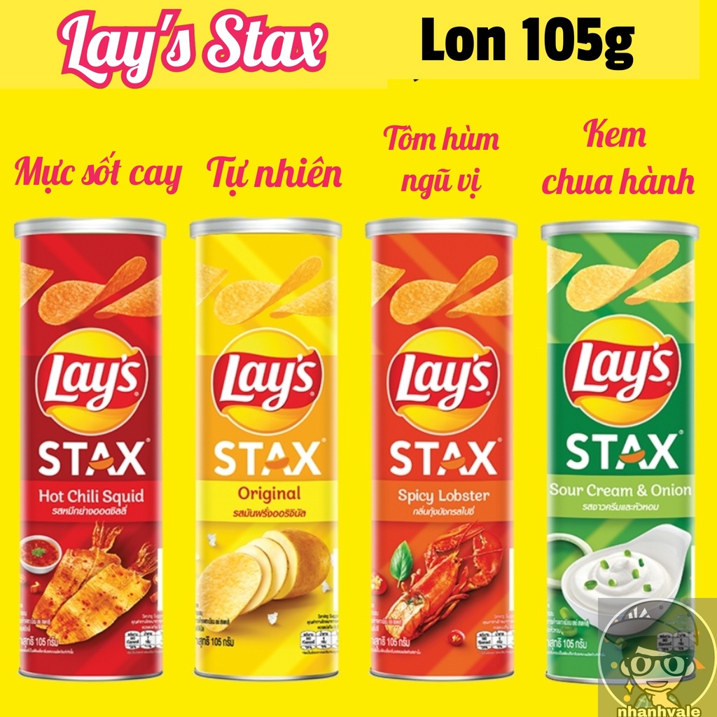 Snack Lay's STAX lon 105g đủ vị | Shopee Việt Nam
