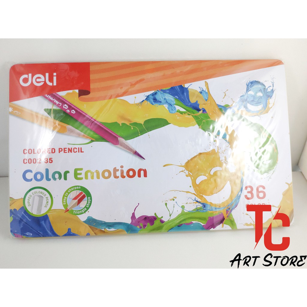 Chì màu DELI - DELI COLOR EMOTION 12/24/36 Màu- Hộp Sắt | Shopee Việt Nam