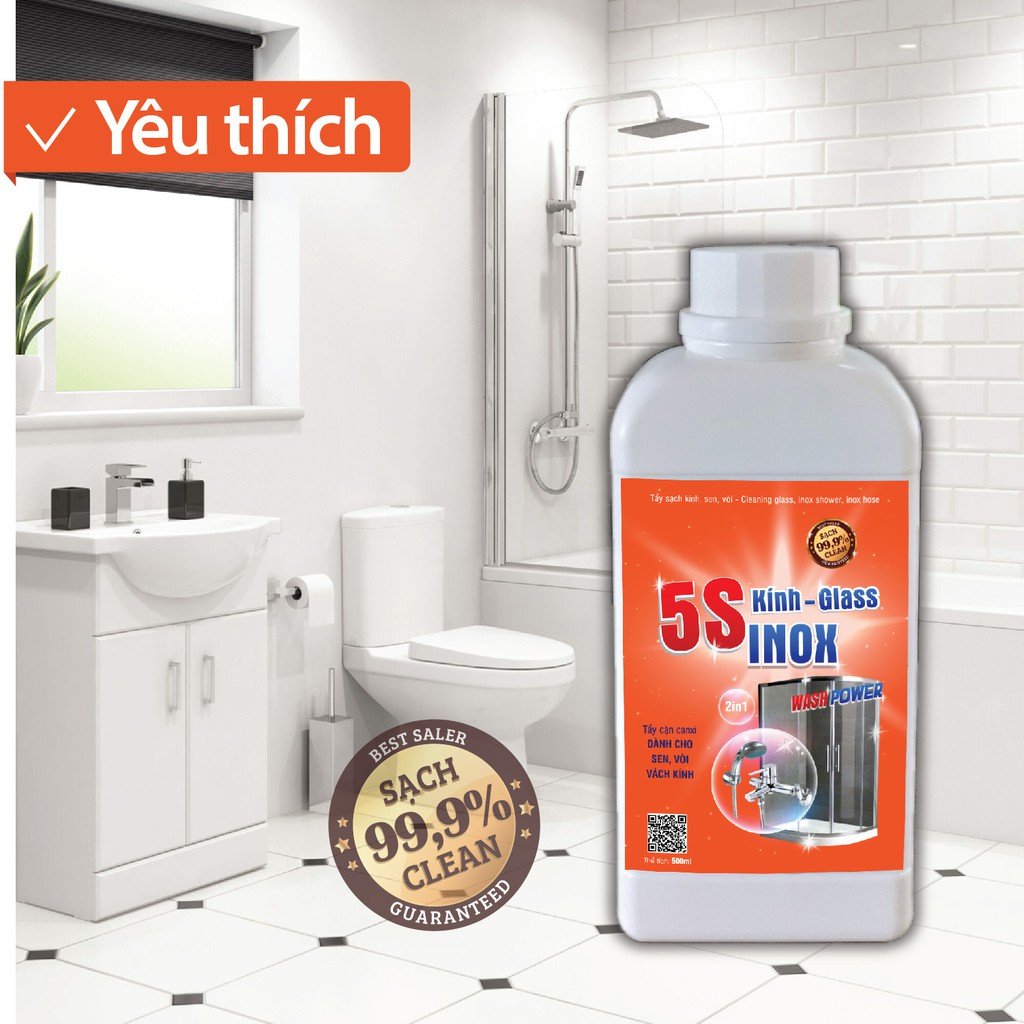 Nước tẩy rửa vách kính nhà tắm 5S Inox Glass - 500ml | Shopee Việt Nam
