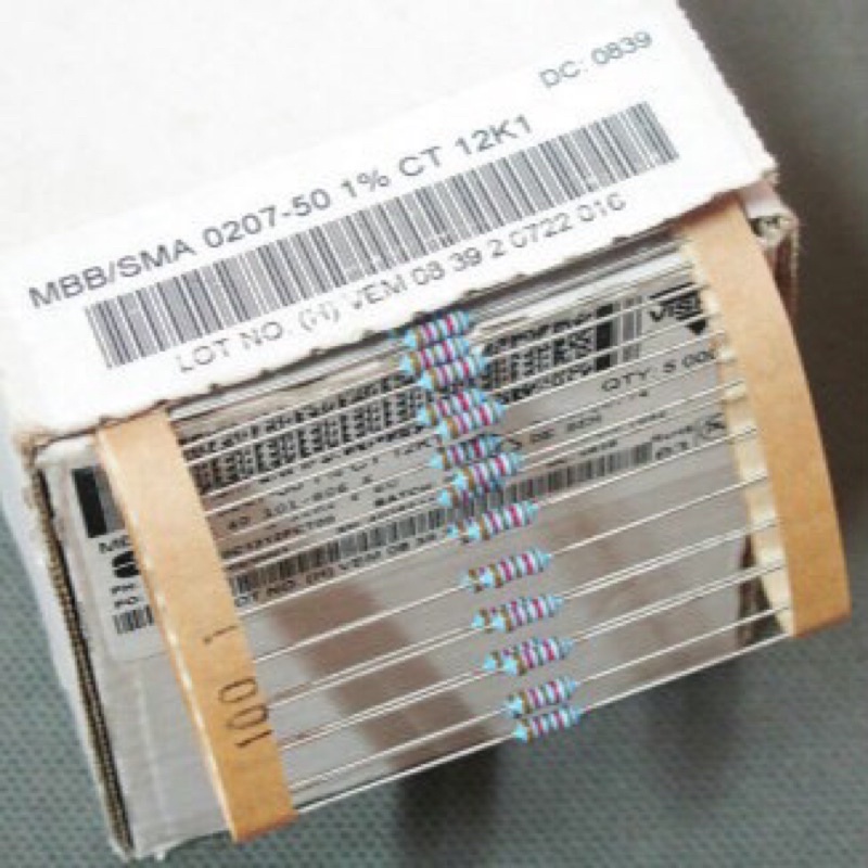 Điện trở vạch màu 12K 12K1 1% chân đồng (2 con) | Shopee Việt Nam