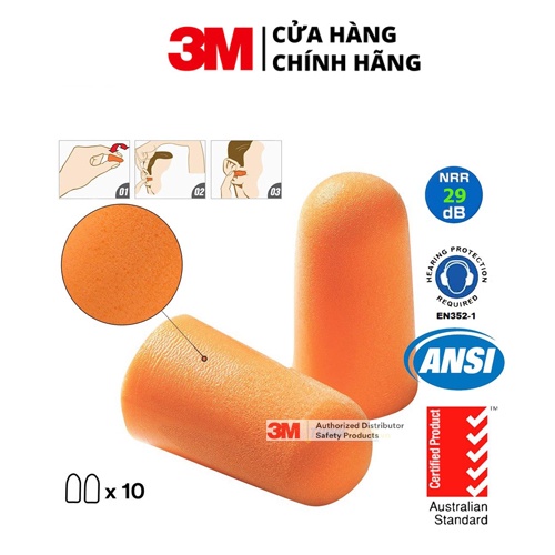 Nút tai dạng bọt xốp không dây giảm ồn 3M™ 1100 | Shopee Việt Nam
