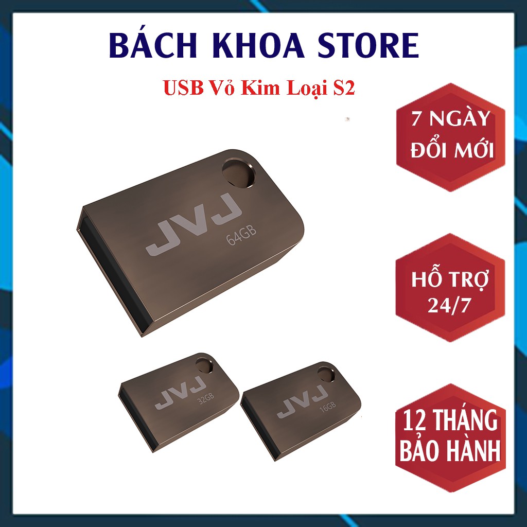 USB 64GB/32GB/16GB JVJ FLASH S2 Siêu Nhỏ- USB 2.0, Tốc Độ Upto 100MB/s ...