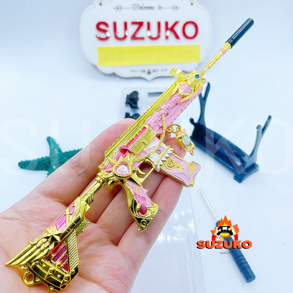 Mô hình kim loại lắp ráp M416 pubg mini skin Heart of Love dài 22cm ...