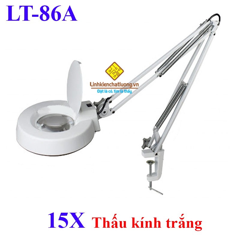 (Bảo hành 6 tháng) Kính lúp kẹp bàn LT-86A 15X đèn LED (thấu kính trắng - Optical) | Shopee Việt Nam
