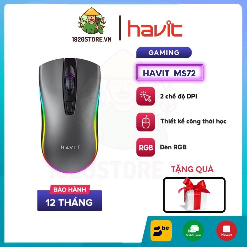【Giao Hỏa Tốc】Chuột Gaming HAVIT MS814, 16 Triệu Màu RGB, 6 Chế Độ DPI ...
