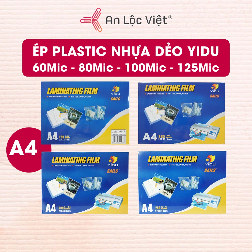 [HÀNG YIDU CHÍNH HÃNG] 1 hộp = 100 tờ Ép Plastic nhựa A4 - 80Mic ...