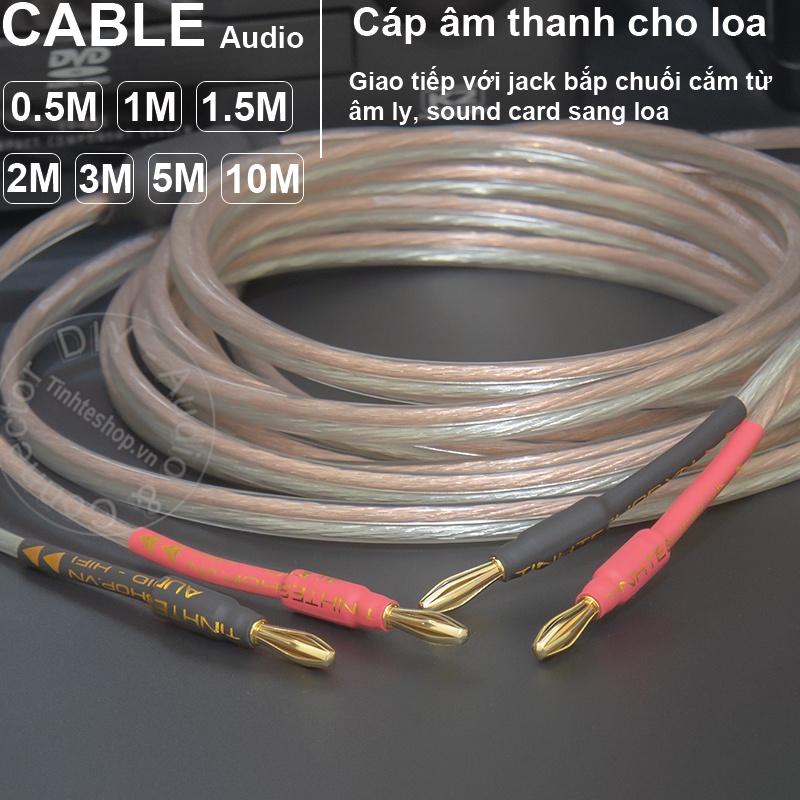 Dây loa jack bắp chuối 1 vế loa DIY - Speaker cable with built-in DIY ...