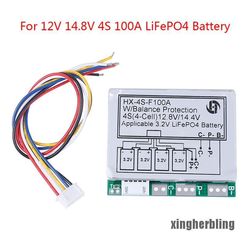 Pin LiFePo4 LiFe 18650 BMS PCB 4S 100A 12.8V w / balance | Shopee Việt Nam