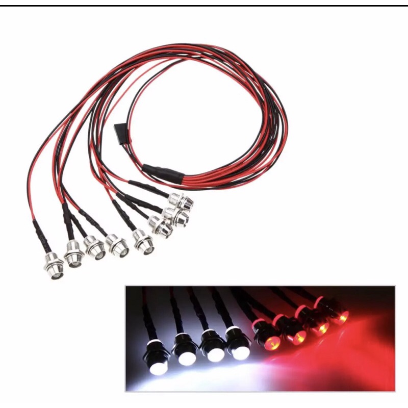 [HCM]Bộ 8 led 5mm 3mm,6 led gắn nóc xe scx10 TRX4 WPL D12 D90 scx10 ...