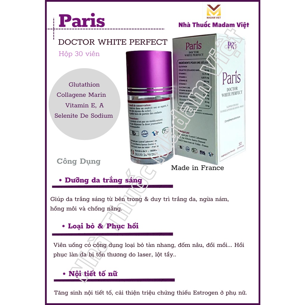 Paris Doctor Whitening (Hộp 30 viên) | Shopee Việt Nam