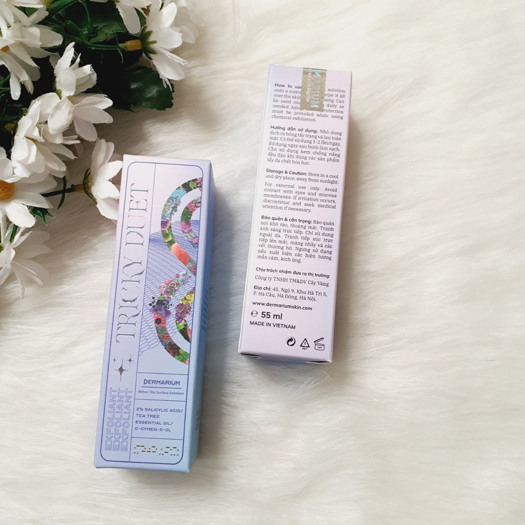 Toner Dermarium Tricky Duet 2% Salicylic Acid (BHA) tây da chết hóa học ...