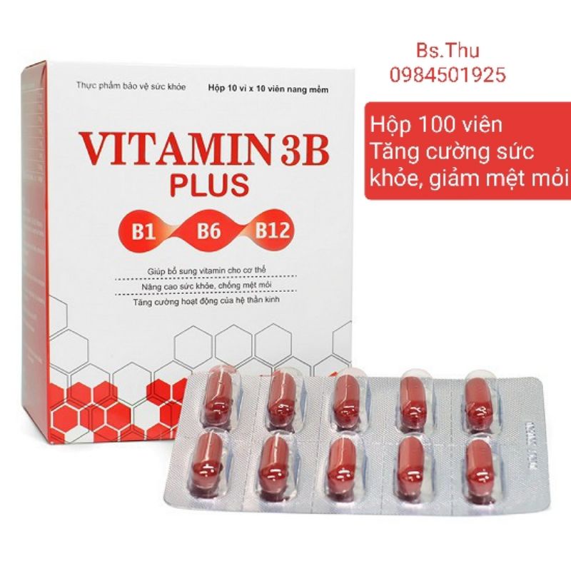 VITAMIN 3B PLUS Hộp 100 viên, hỗ trợ nâng cao đề kháng, giảm mệt mỏi ...