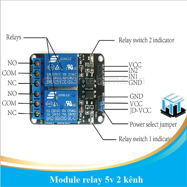 Module relay 5v 2 kênh - Cách ly Opto | Shopee Việt Nam