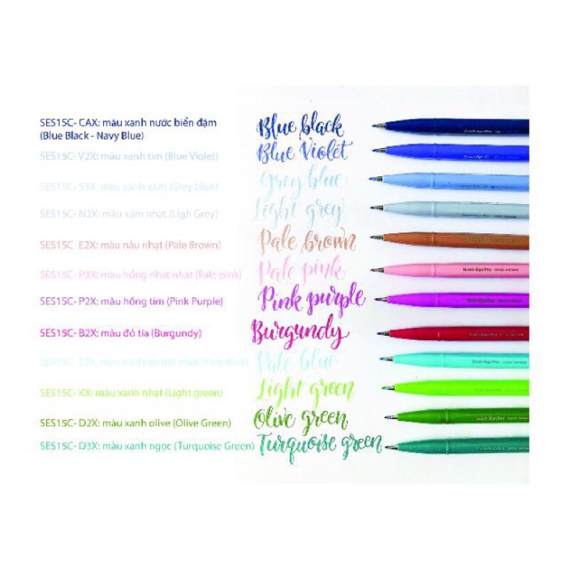 ( Màu Pastel ) Bút viết thư pháp Pentel FUDE TOUCH BRUSH SINGPEN nhiều ...