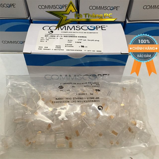 Hạt Mạng COMMSCOPE RJ45 Cat5e/Cat6 100 hạt/túi CHÍNH HÃNG | Shopee Việt Nam