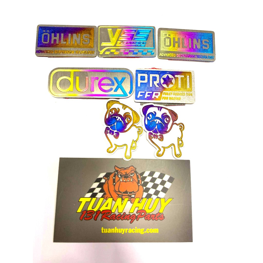 Tem titan logo titan , tem chó Pug và nhiều mẫu dán chân phuộc tay ga ...