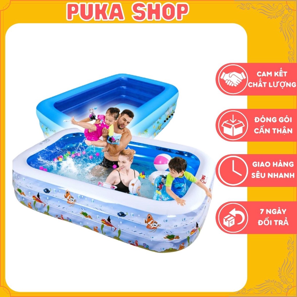 Hồ bơi phao bơi trẻ em 2m6, 2m1, 1m8, 1m5, 1m3, 1m2, bể bơi cho bé 3 ...