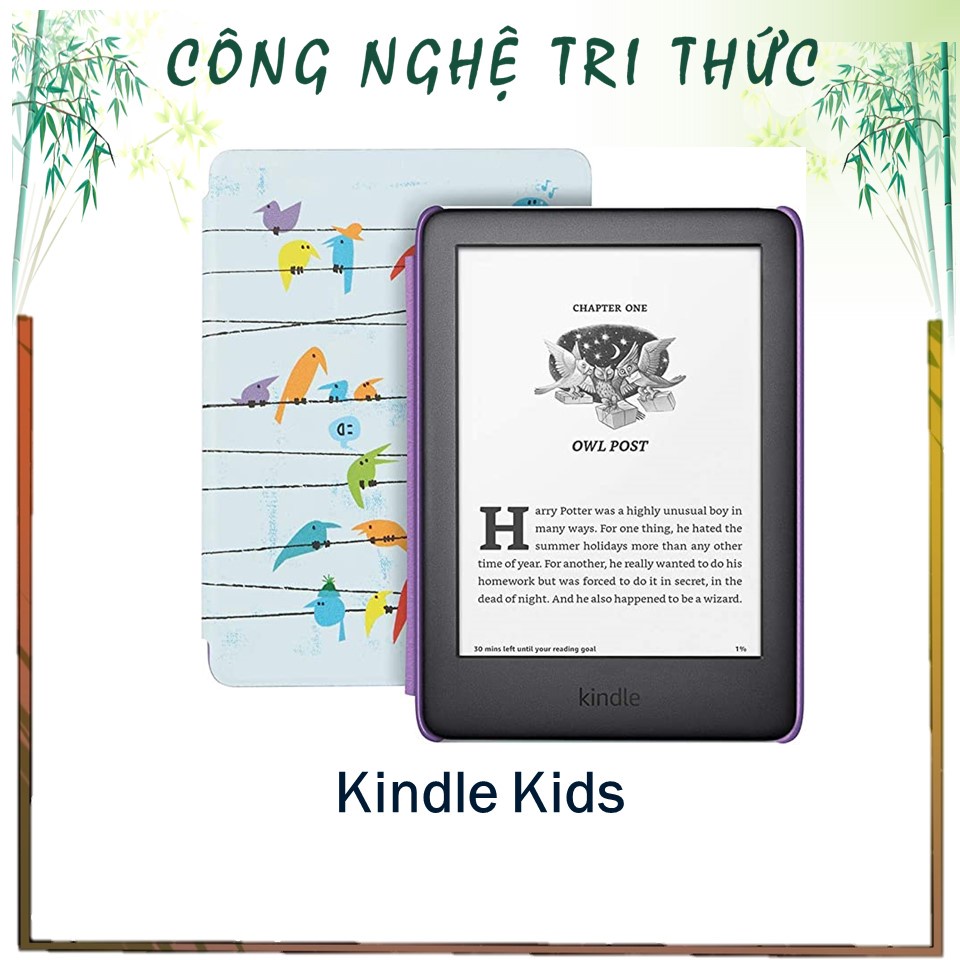 Máy đọc sách Kindle Kids (Gen 10, có đèn nền, kèm bao da chính hãng ...