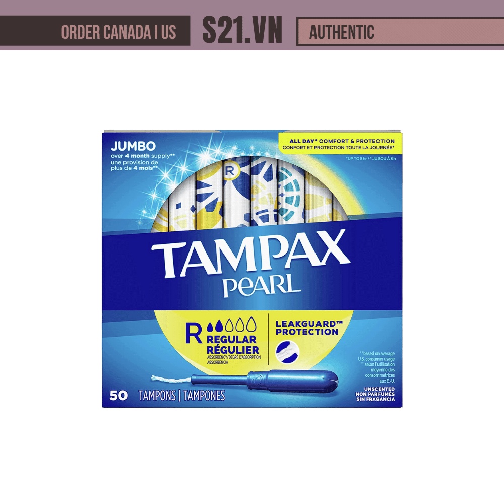 Băng Vệ Sinh Tampon Tampax Pearl Jumbo 47-50 Chiếc | Shopee Việt Nam
