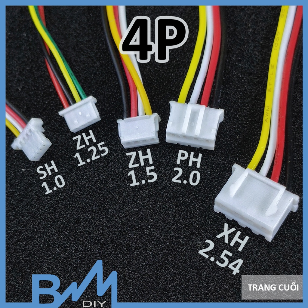 Cáp kết nối 20cm các loại SH1.0,ZH1.25,ZH1.5,PH2.0,XH2.54,2/3/4P dây bus nhiều màu JST 1.0 1.25 ...