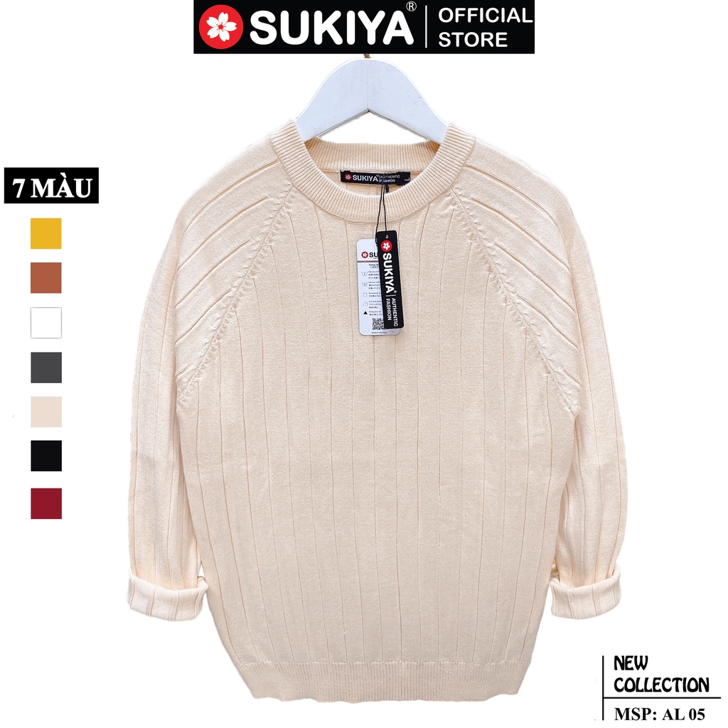 Áo len nam cổ tròn SUKIYA chất len lông cừu nhập khẩu AL05 | Shopee Việt Nam