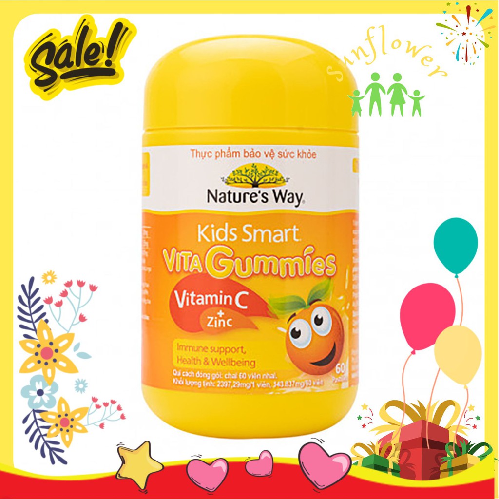 Kẹo Gum vitamin C và Kẽm của Úc Vita Gummies Vitamin C Zinc Nature của ...