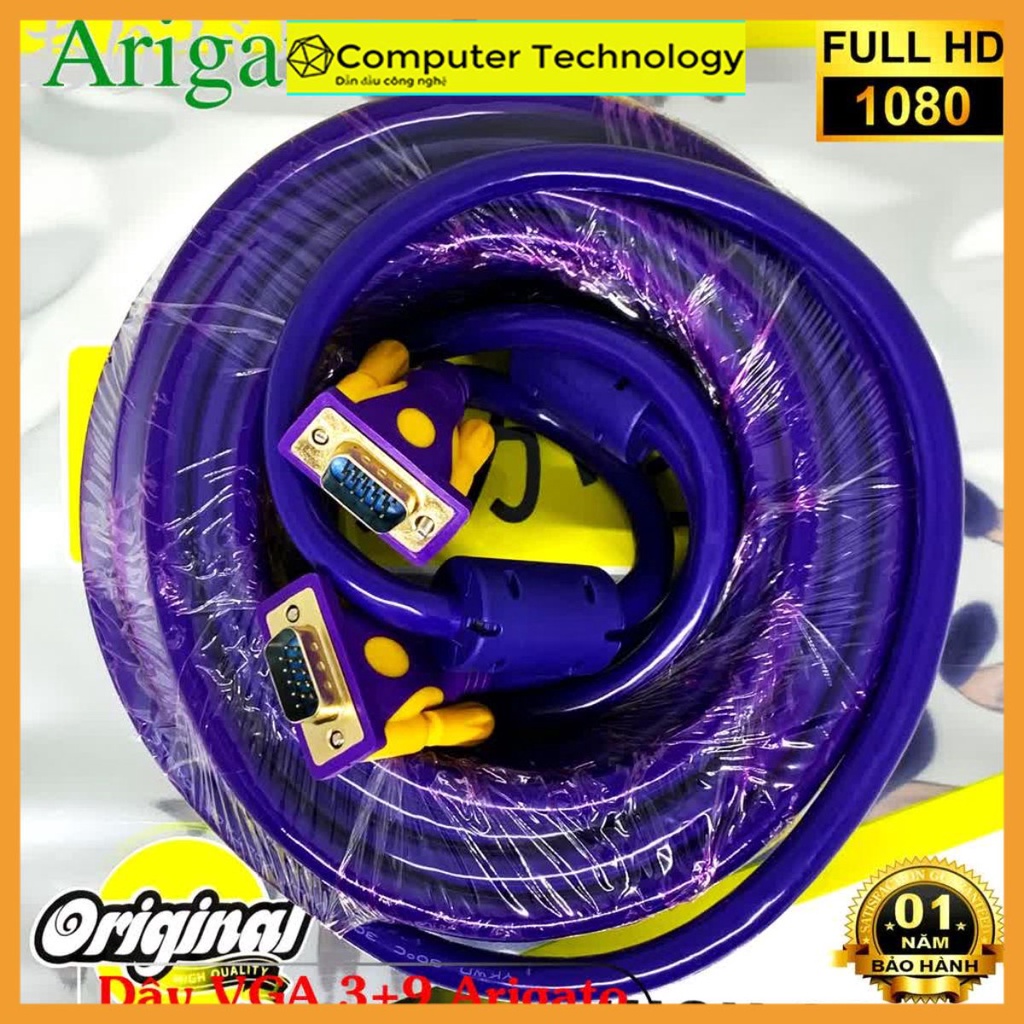 Dây Vga, cáp tín hiệu vga 3+9 dài 30m arigato hàng chính hãng, tốc độ cao, chống nhiễu, hình ảnh ...