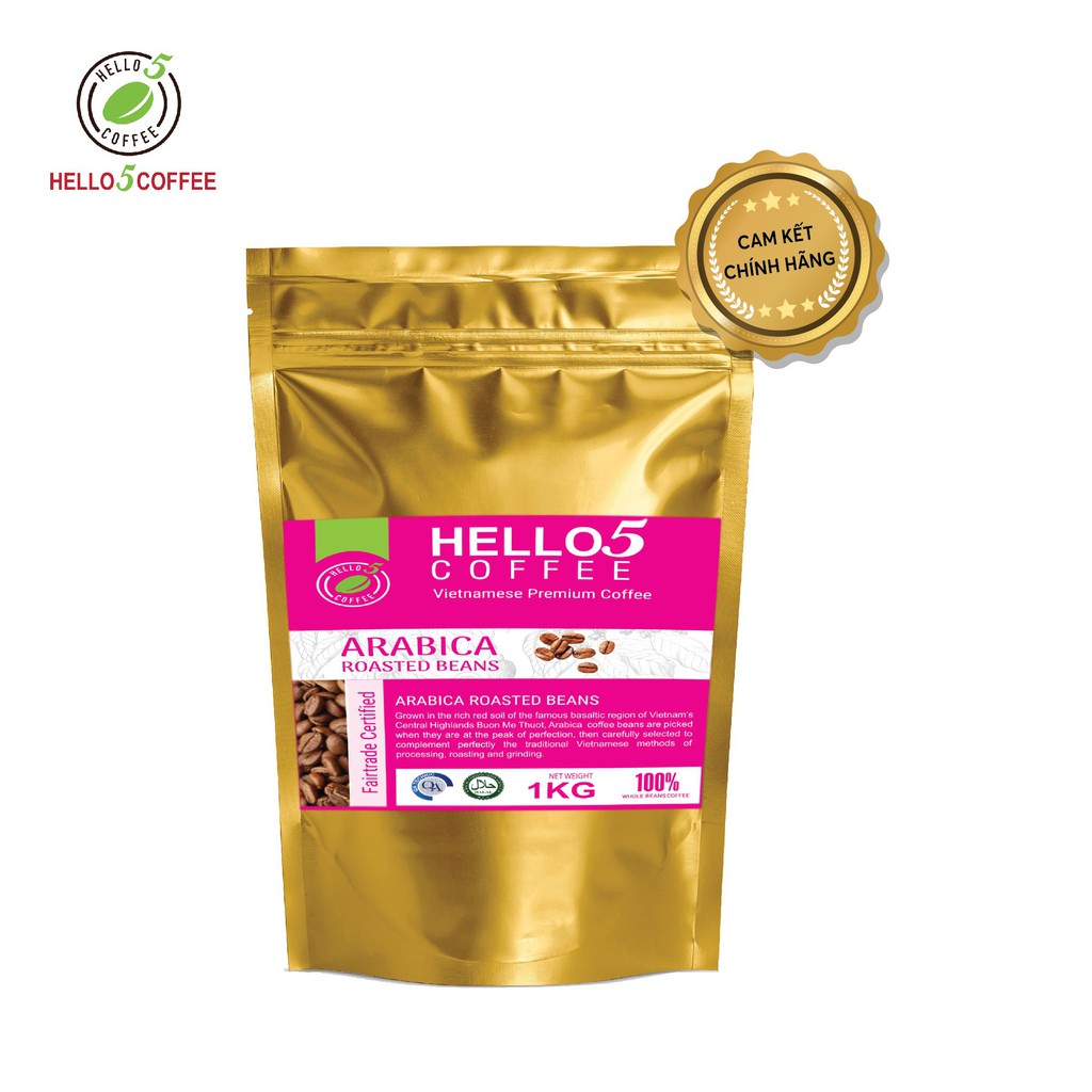 Cafe nguyên chất Arabica Hello 5 Coffee - Gói 1kg ( Hạt - Bột) | Shopee ...