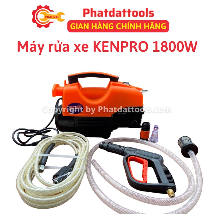 Máy xịt rửa xe cao áp KENPRO-Máy rửa xe gia đình-Công suất siêu khỏe 1800W-Bảo hành 6 tháng ...