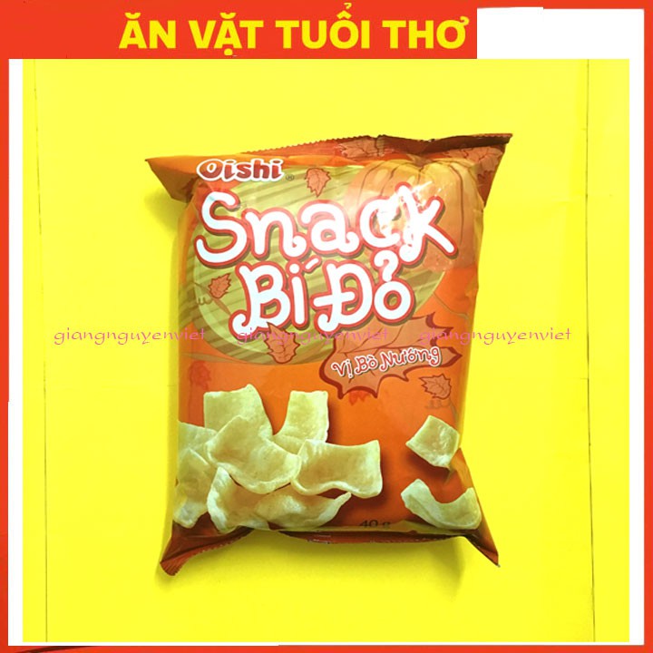 Bim bim snack Oishi bí đỏ vị bò nướng 32g/gói | Shopee Việt Nam