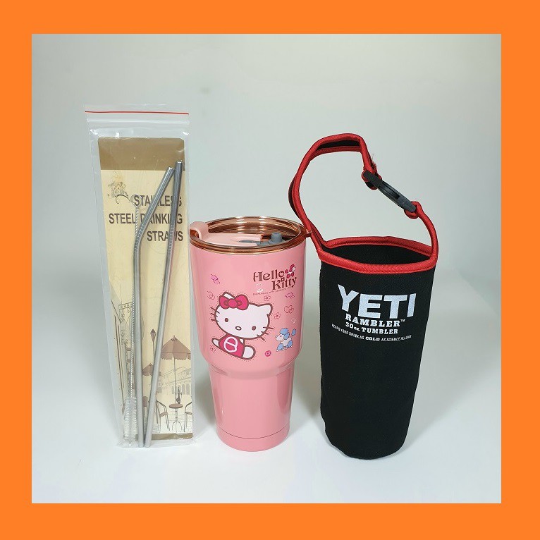 Ly Yeti 900ml hoạt hình - bình nước Inox 304 giữ nhiệt tặng kèm phụ ...