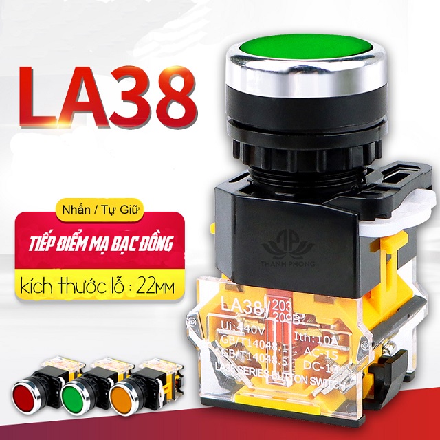 Nút Nhấn Nhả - Nút Nhấn Tự Giữ Không Đèn Phi 22 LA-38 | Shopee Việt Nam