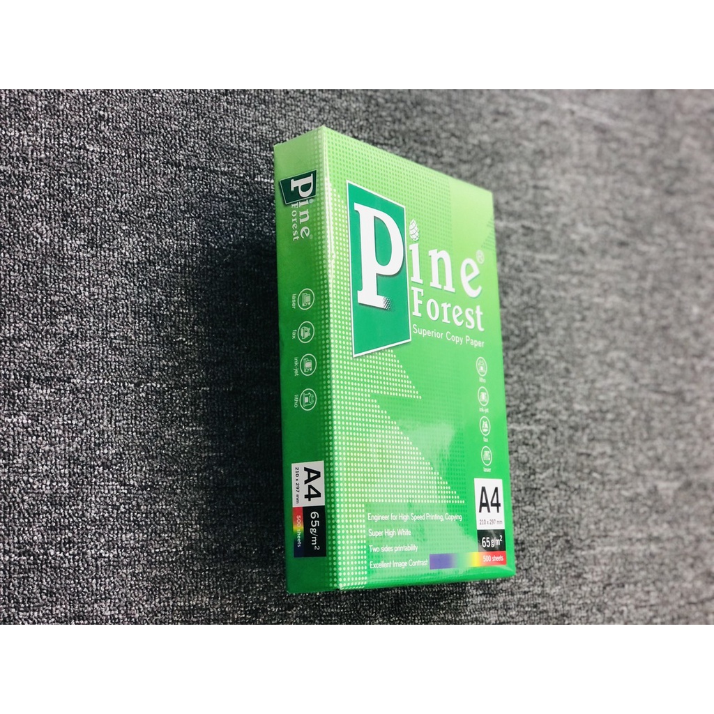 Giấy photo Pine Forest A4 ĐL 65g/m2 ( 500 tờ/1 ram ) | Shopee Việt Nam