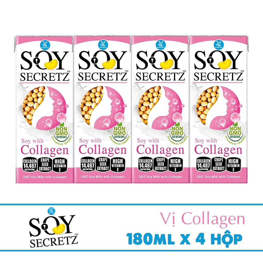 Sữa Đậu Nành Với Collagen Soy Secretz (180ml x 4 Hộp) ĐỒ ĂN VẶT ...
