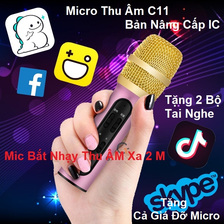 Micro C11 Nâng Cấp Cải Tiến Bắt Xa 2 Mét Âm Thanh Cực Hay - Livestream ...