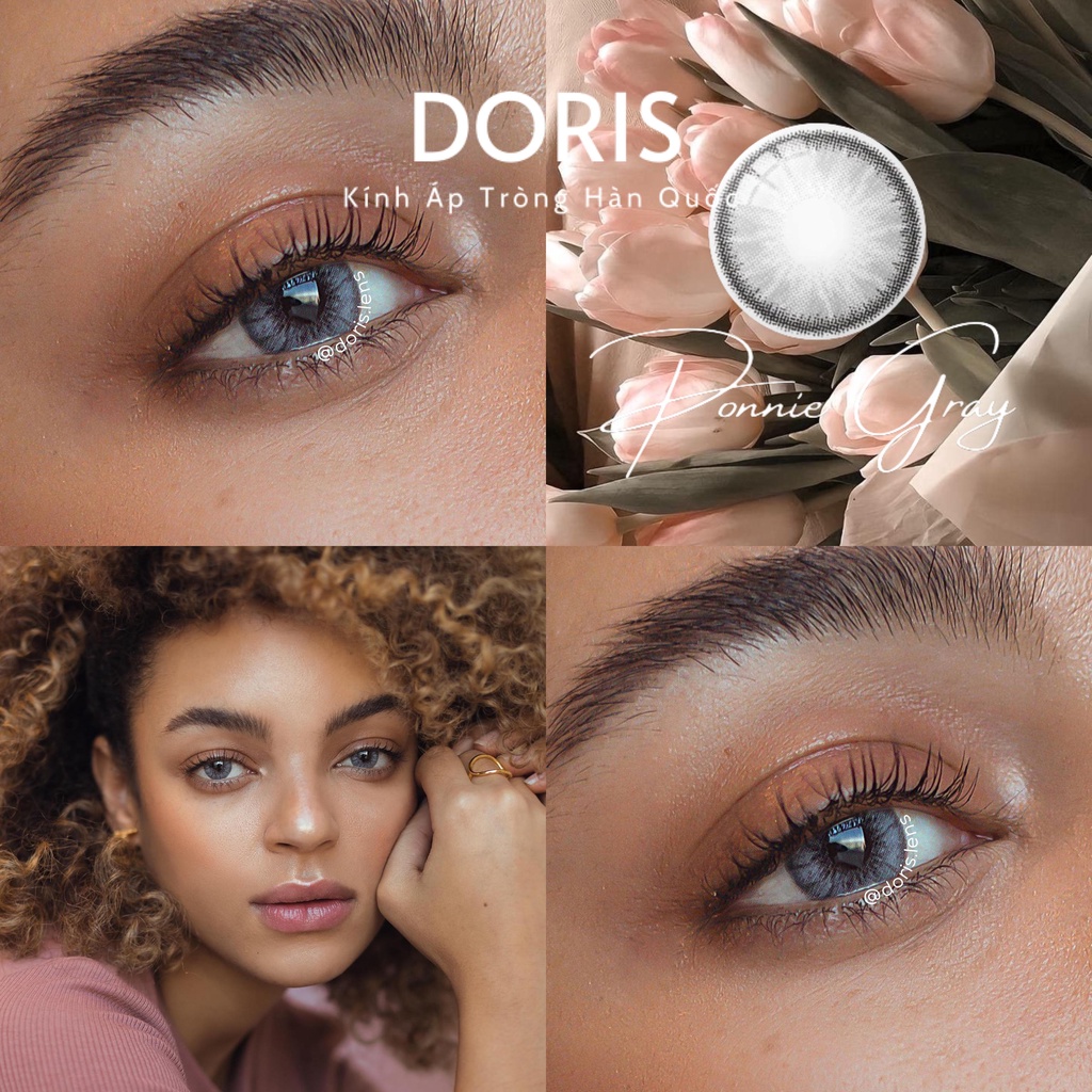 Kính Áp Tròng DORIS.LENS - PONNIE GRAY Giãn Vừa 14.2mm Lens Mắt Xám Tây ...