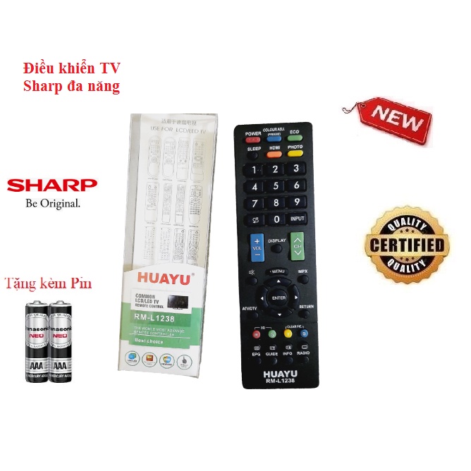 Remote Điều khiển TV Sharp RM-L1238 đa năng tất cả các dòng tivi Sharp LCD/LED/Smart TV- Hàng ...