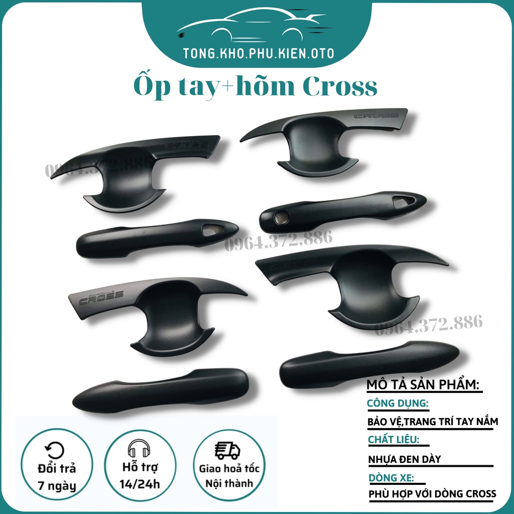 Ốp tay + hõm cửa xe Toyota Cross 2020-2021-2022-2024-2024 nhựa đen cao ...