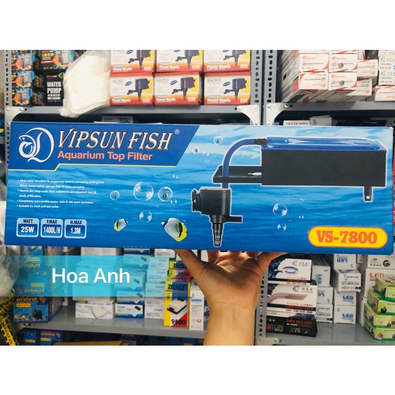 Vipsun Fish VS-7800 - Bộ Máng và Máy Bơm Lọc Nước Hồ Cá - Có bông lọc ...