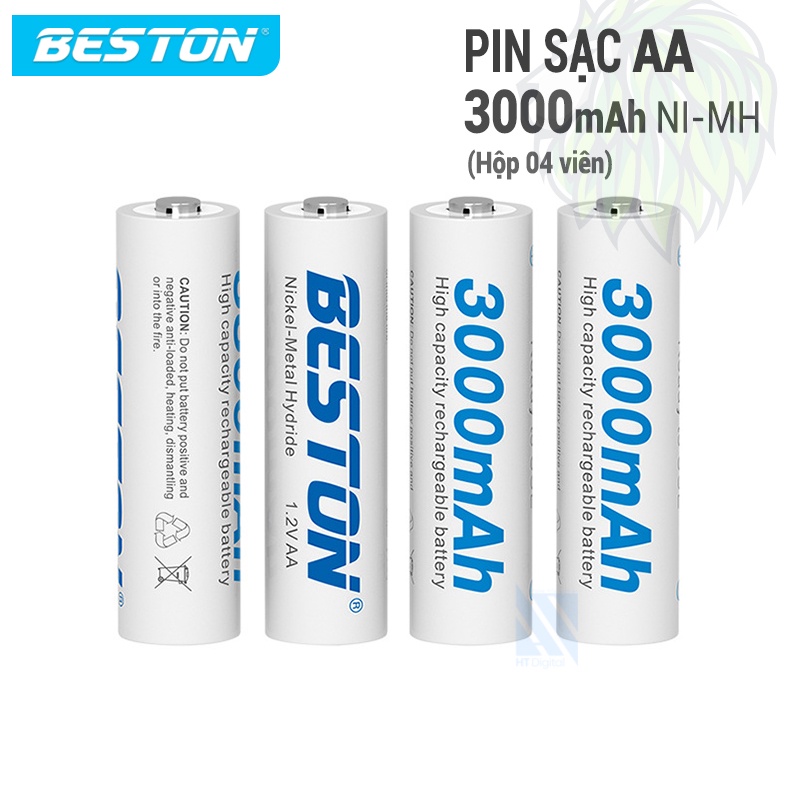 Pin Sạc AA Beston 3000mAh Vỉ 4 Pin Cho Micro Karaoke loa, đồ chơi trẻ ...