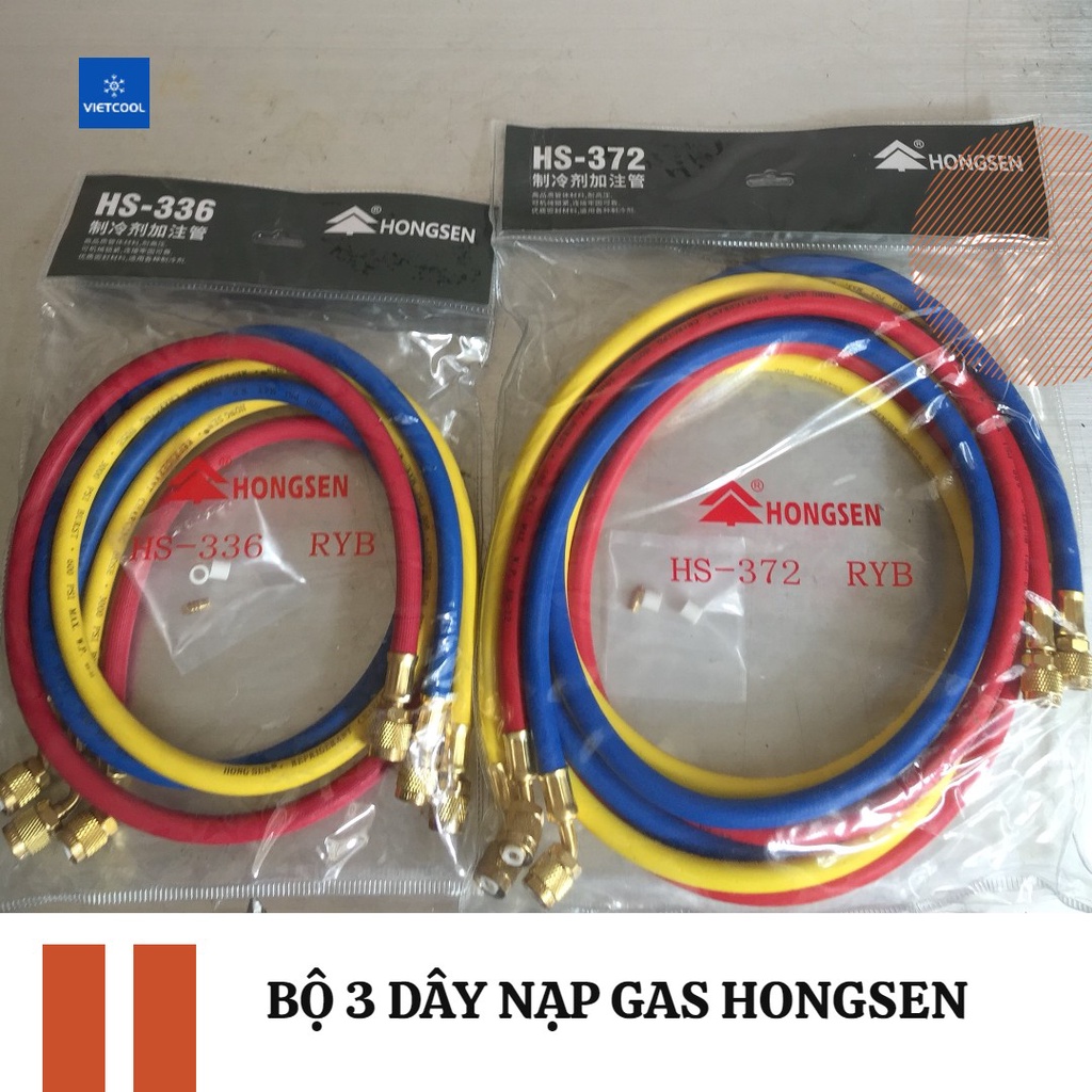 Bộ 3 dây nạp gas Hongsen HS-336 HS-372 cho gas R22 1/4*1/4 | Shopee Việt Nam