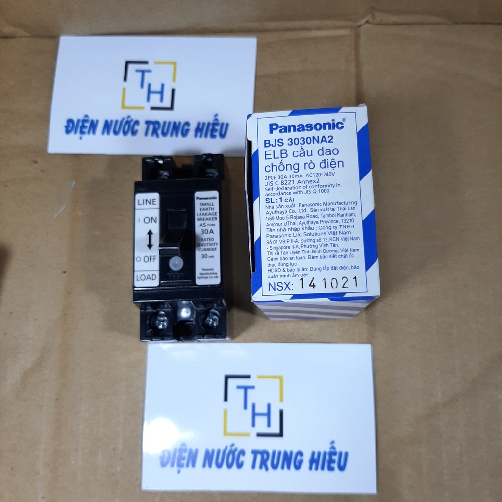 CB chống giật cóc Panasonic 30A, ELB Cầu dao chống rò điện (CB chống ...